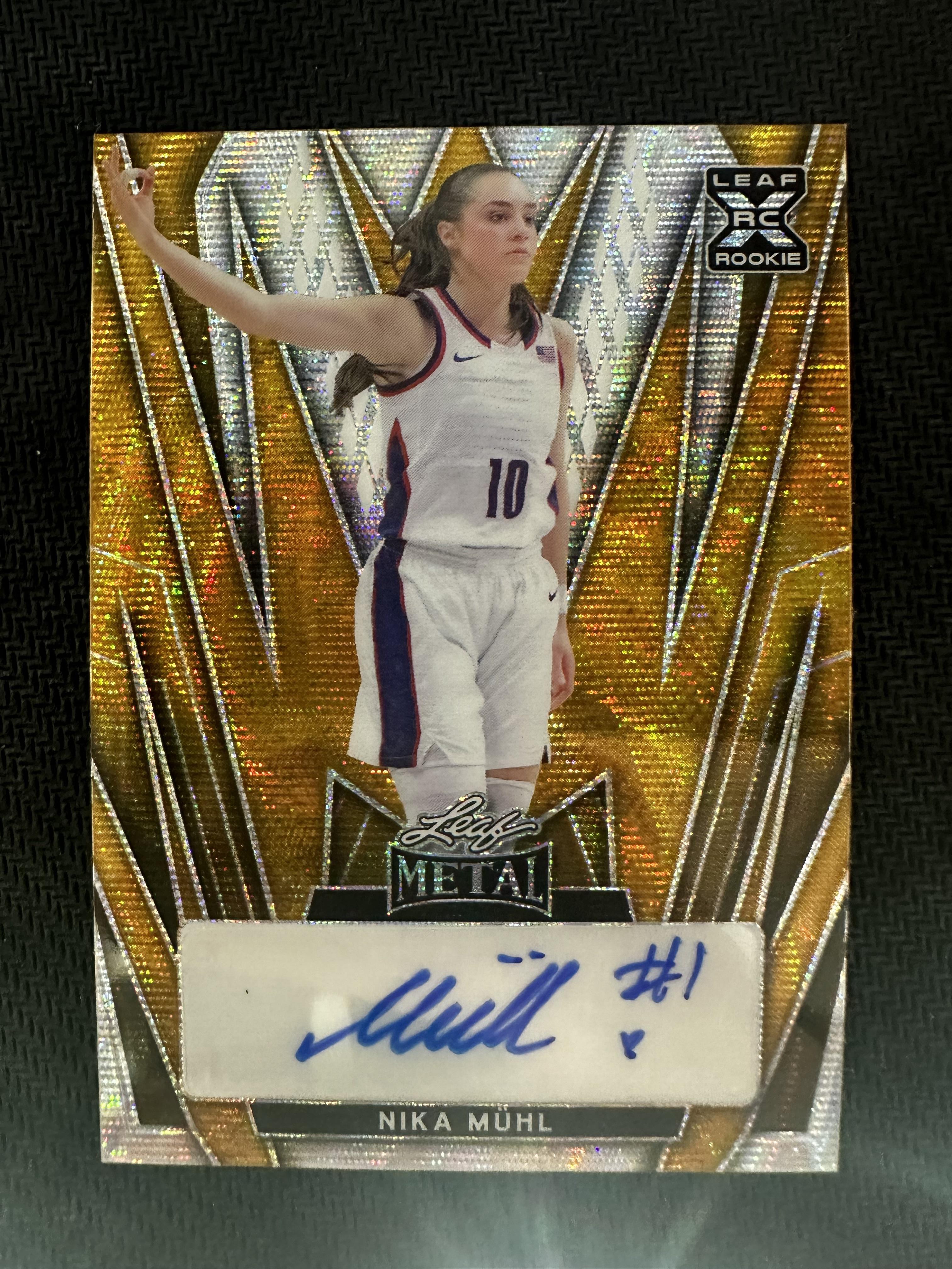 #BA-NM1 Nika Muhl 2024 Leaf Metal Women of Sport SN,AU /1 Auto Gold ...