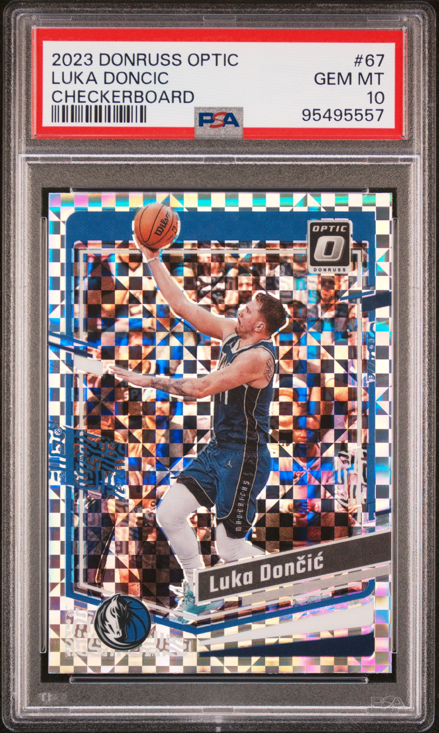 #67 Luka Doncic 2023 Panini Donruss Optic 10 GEM-MT sports Checkerboar ...