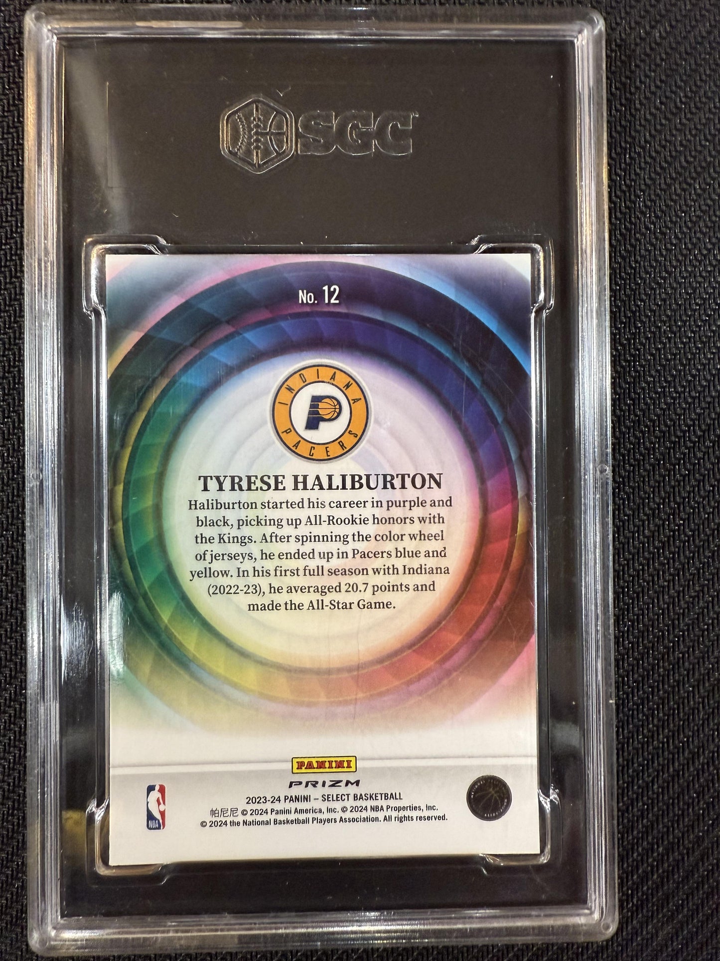#12 Tyrese Haliburton 2023-24 Panini Select 10 Indiana Pacers GEM-MT C ...