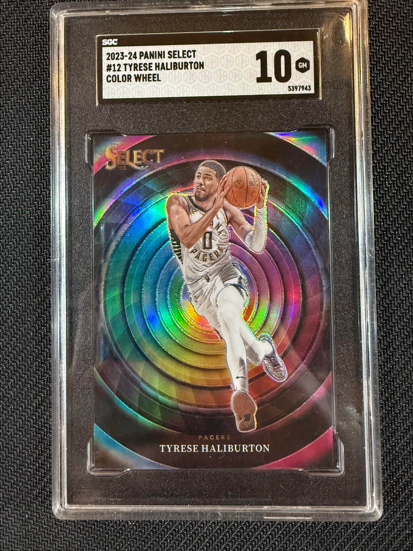 #12 Tyrese Haliburton 2023-24 Panini Select 10 Indiana Pacers GEM-MT C ...