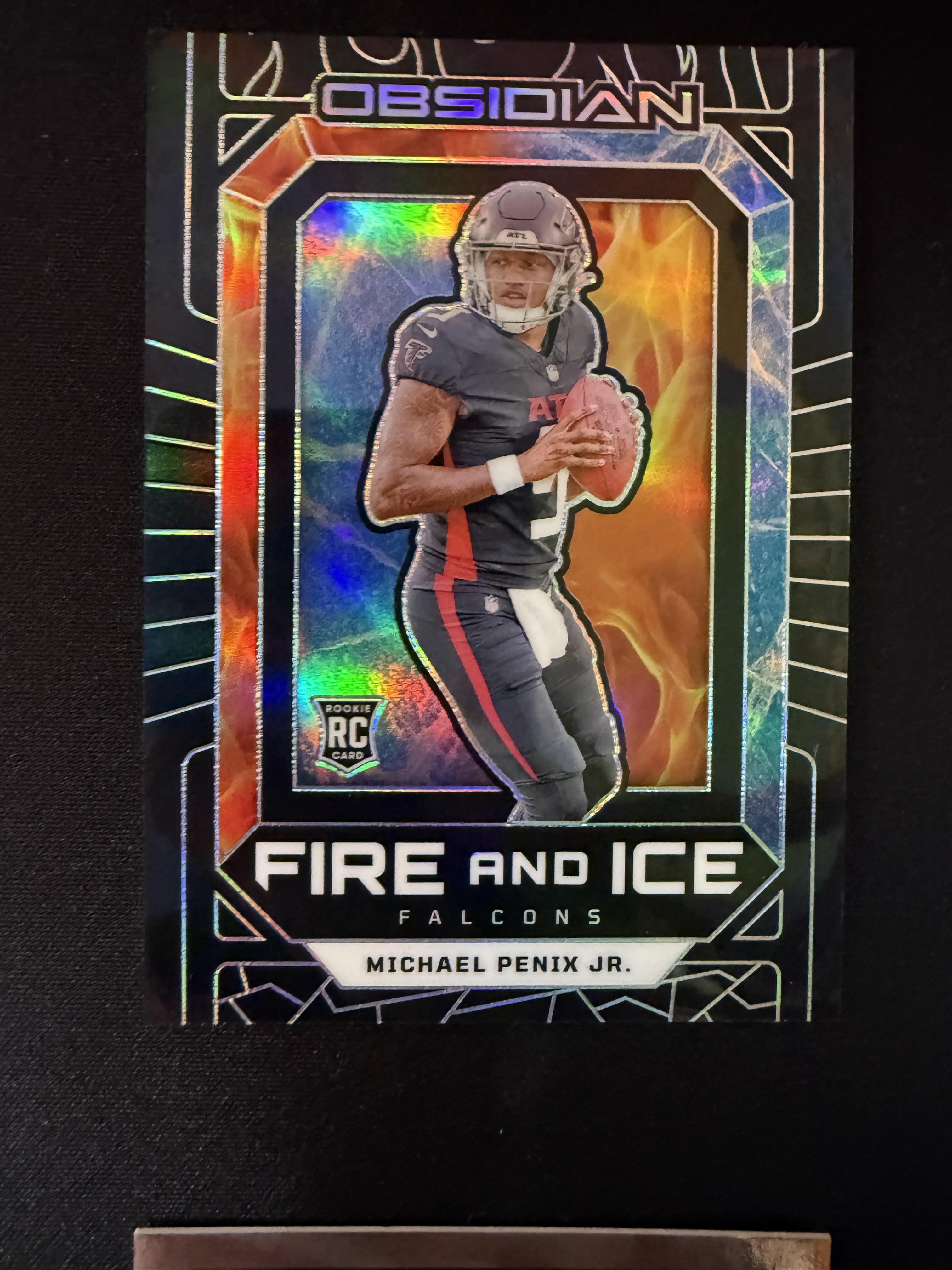 #10 Michael Penix Jr. 2024 Panini Obsidian Atlanta Falcons sports Fire ...