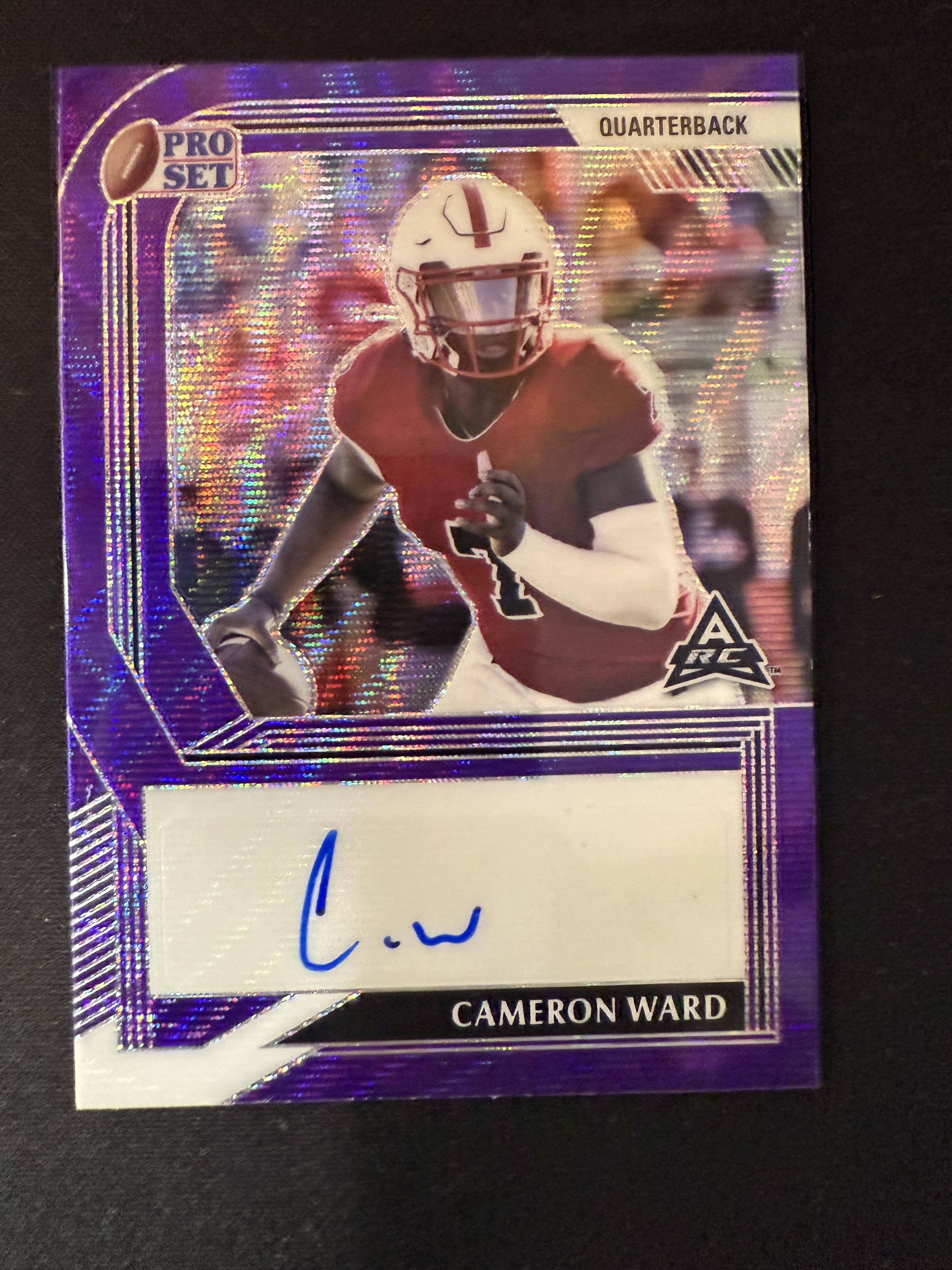 #PA-CW1 Cameron Ward 2022 Pro Set Metal SN,AU Auto #/25 Wave Purple ...