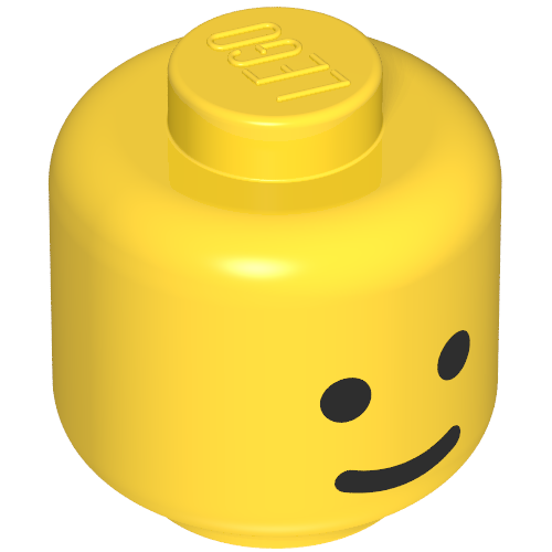 Part 3626ap01 - Minifigure, Head Standard Grin Pattern - Solid Stud ...