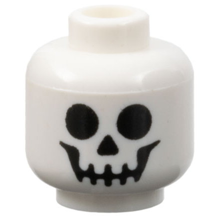 Part 3626pb0001 - Minifigure, Head with Black Standard Skull Pattern ...