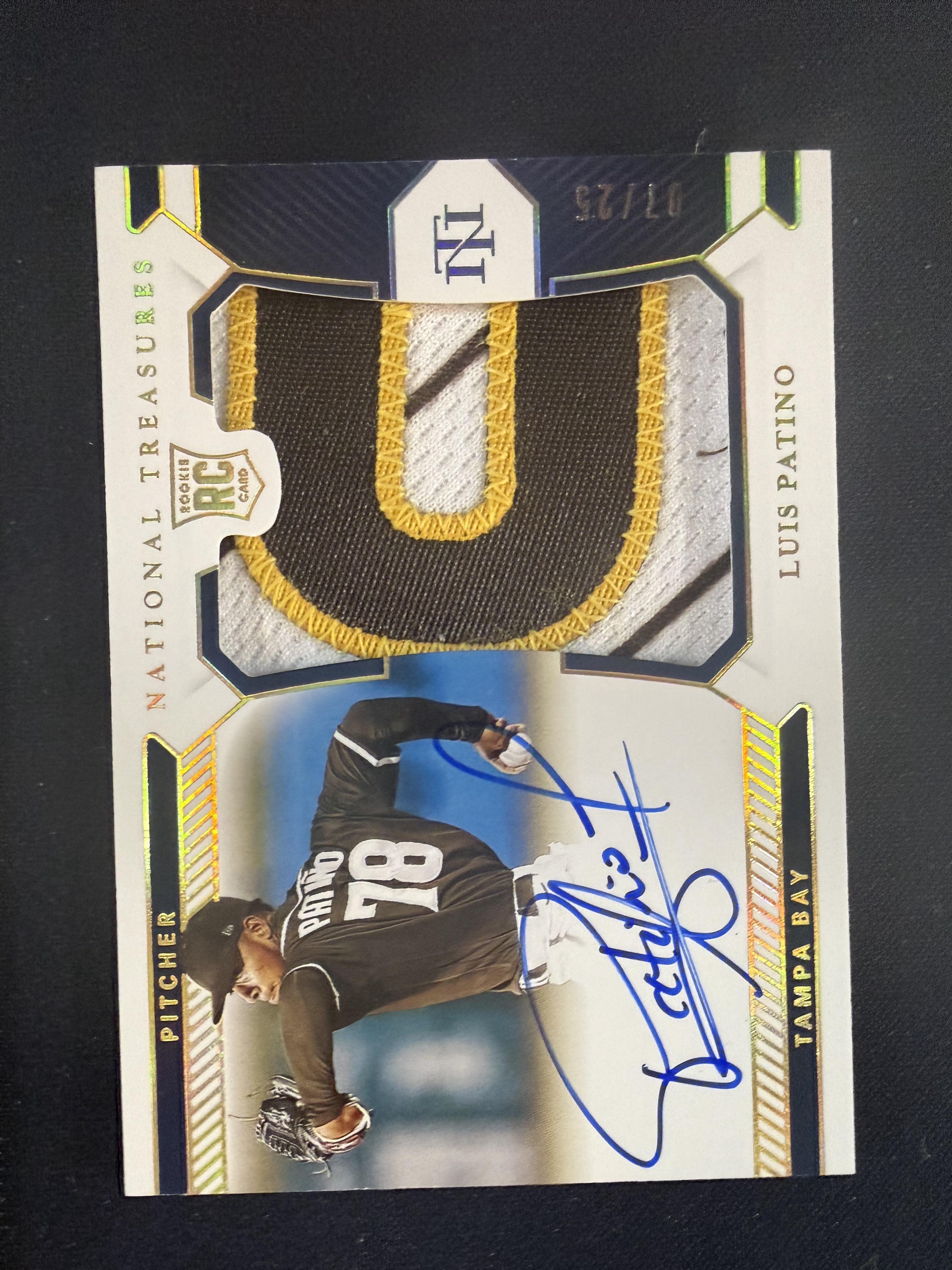 #172 Luis Patino 2021 Panini National Treasures Auto /25 Material ...