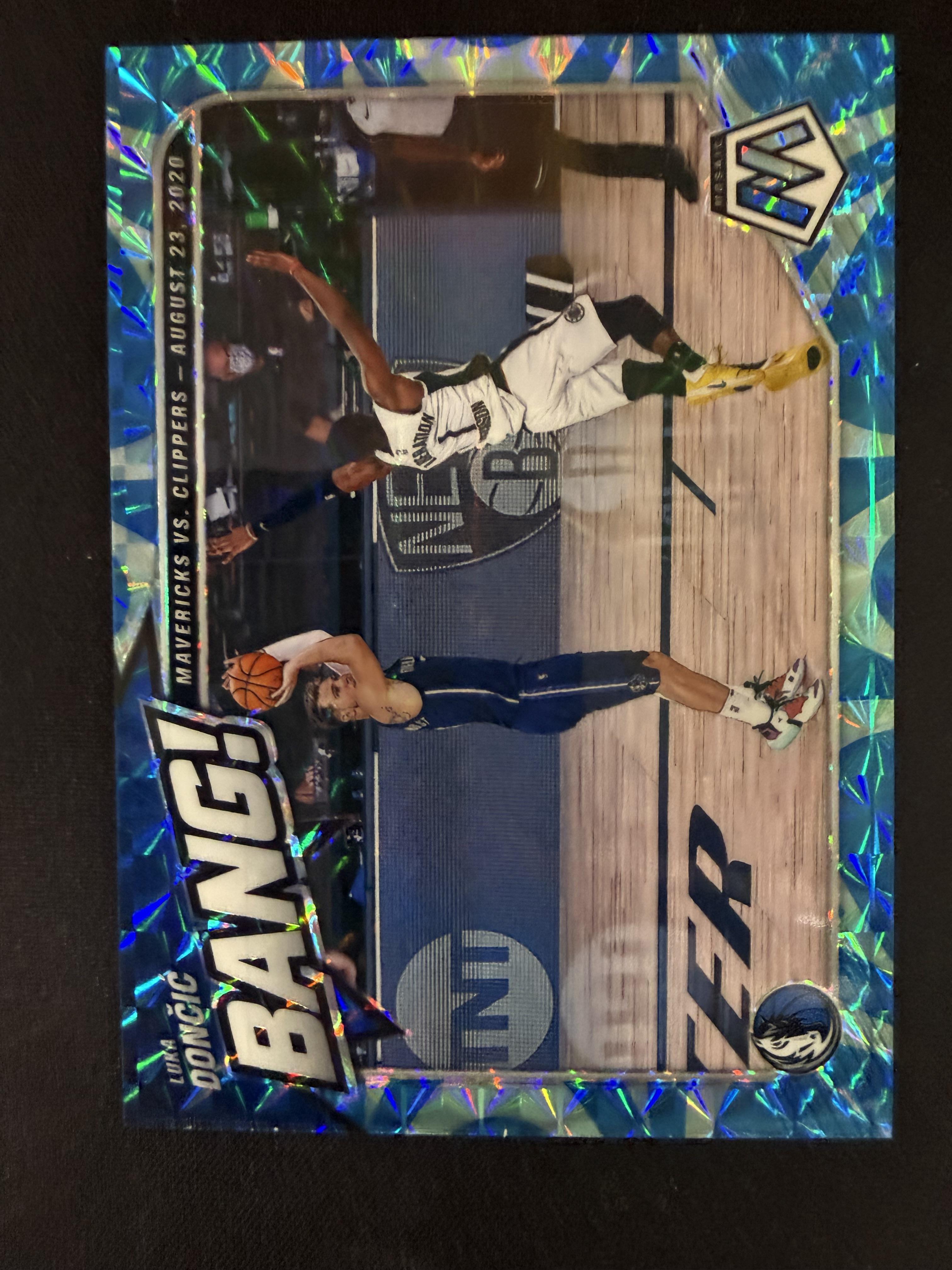 #1 Luka Doncic 2020-21 Panini Mosaic /99 Mavericks Bang! Reactive Blue ...