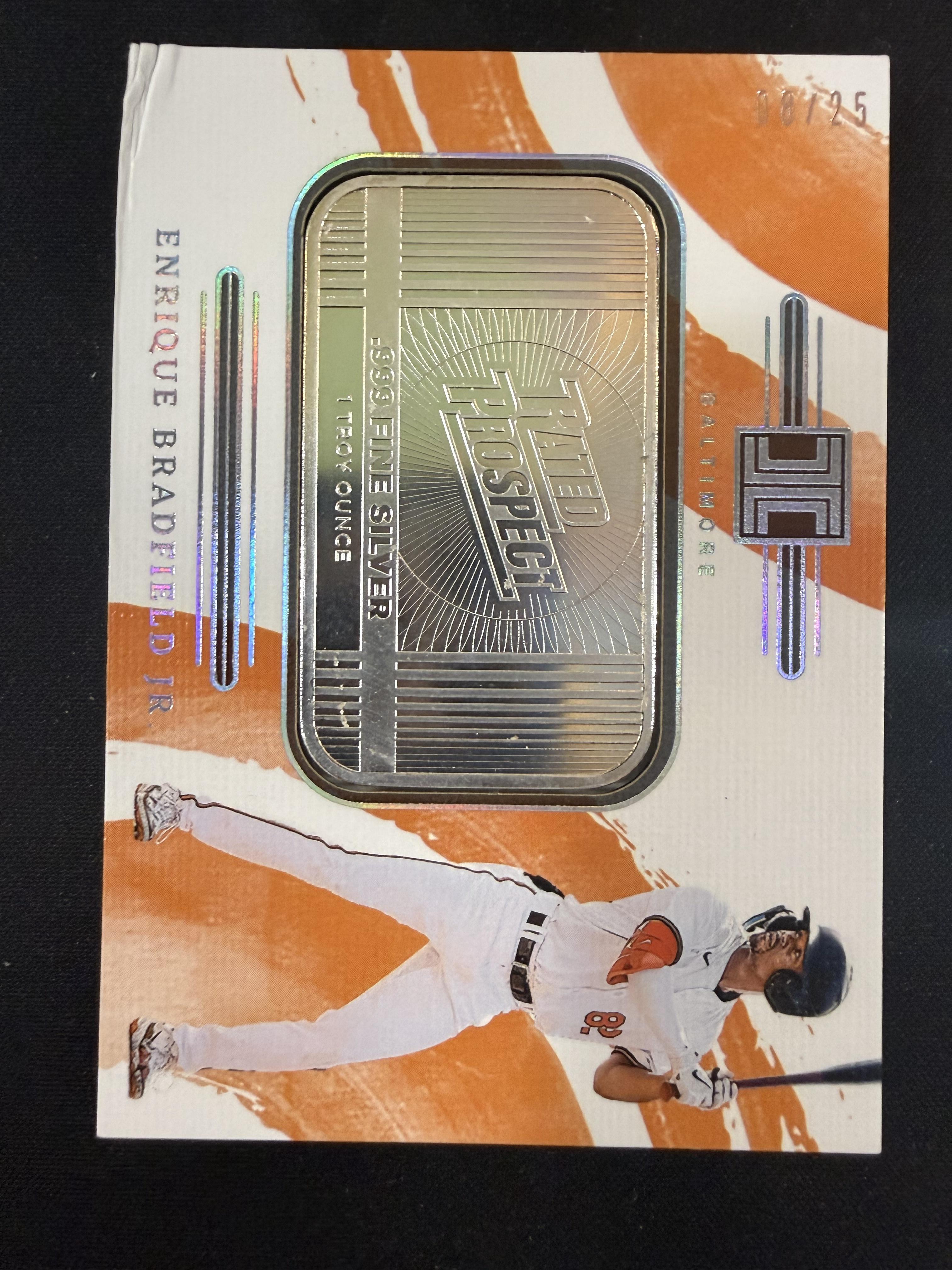 #22 Enrique Bradfield Jr. 2024 Panini Impeccable /25 Orioles Silver Lo ...