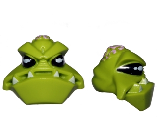 Part 95203pb01 - Minifigure, Head, Modified Alien with 4 Fangs and Bra ...