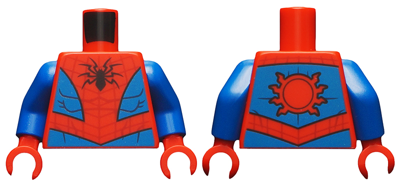 Part 973pb3367c01 - Torso Spider-Man Costume 10 Black Spider, Dark Red ...