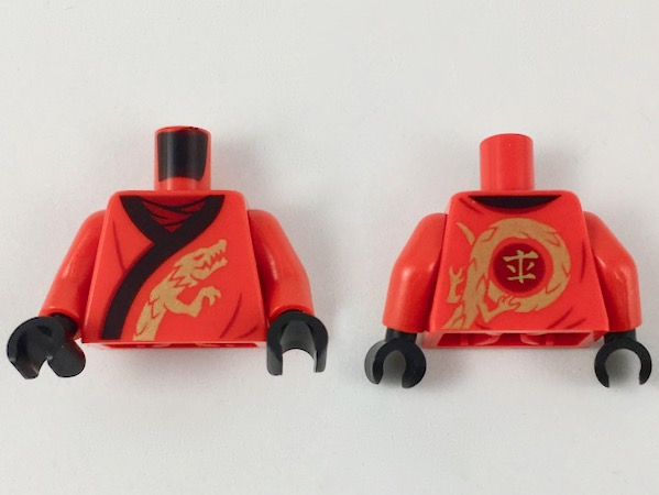 Part 973pb3400c01 - Torso Ninjago Robe with Black Hem and Gold Dragon ...